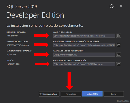 Práctica 1. Instalación y configuración de SQL Server | SQL_SERV